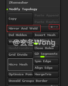 [ZBrush]Mirror镜像操作